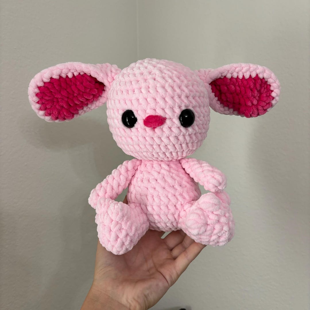 Crochet Pink Bunny Plushie, Crochet Bunny Plushie, Crochet Bunny ...