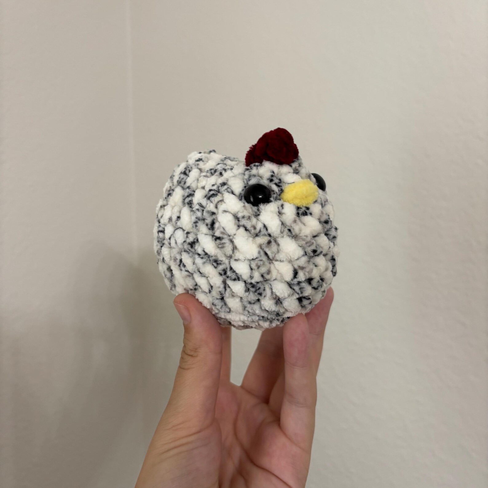 Crochet Chicken Plushie: Handmade Polyester Yarn Stuffed Animal - Etsy