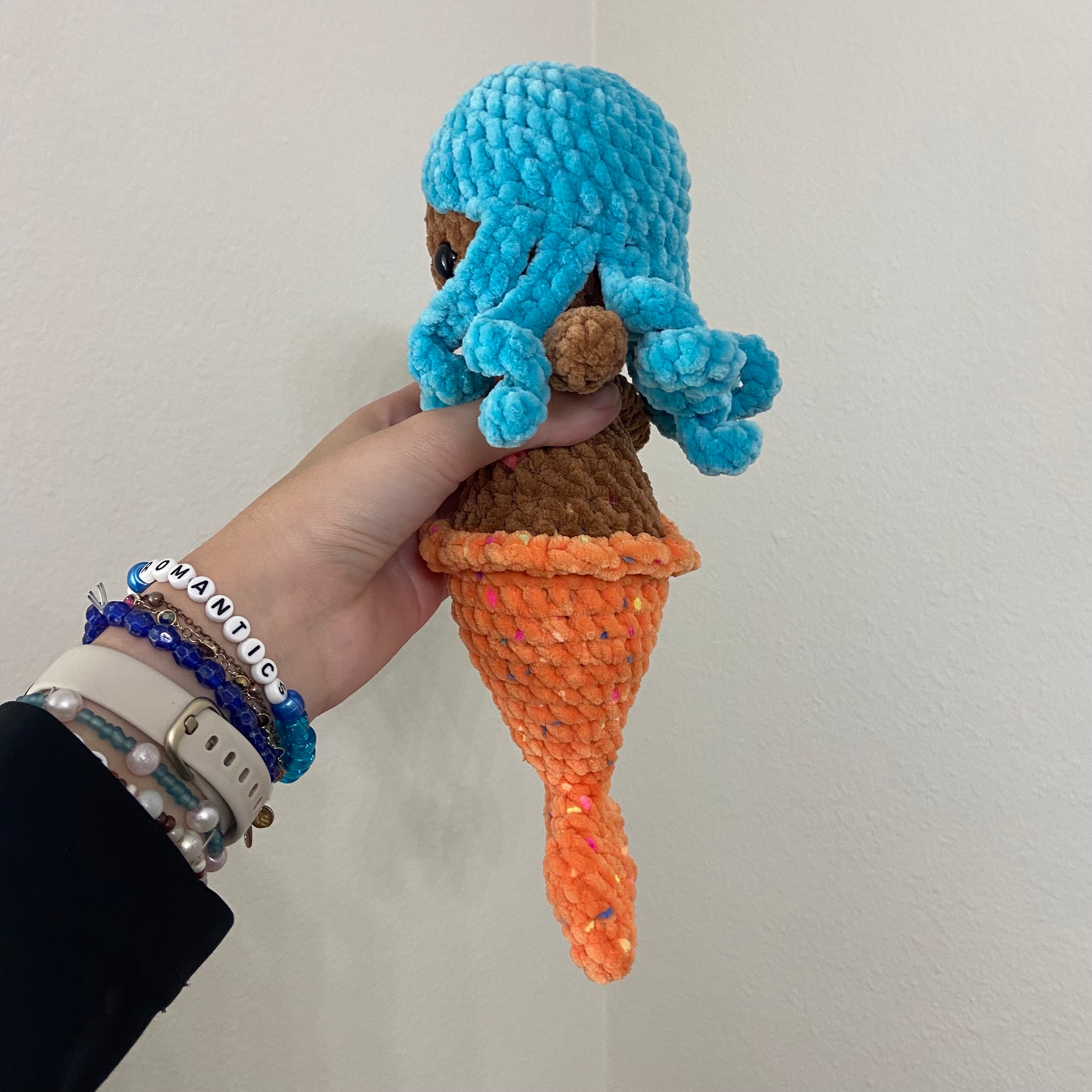 Crochet Brown Mermaid Plushie, Mermaid Plushie, Brown Mermaid Plush ...