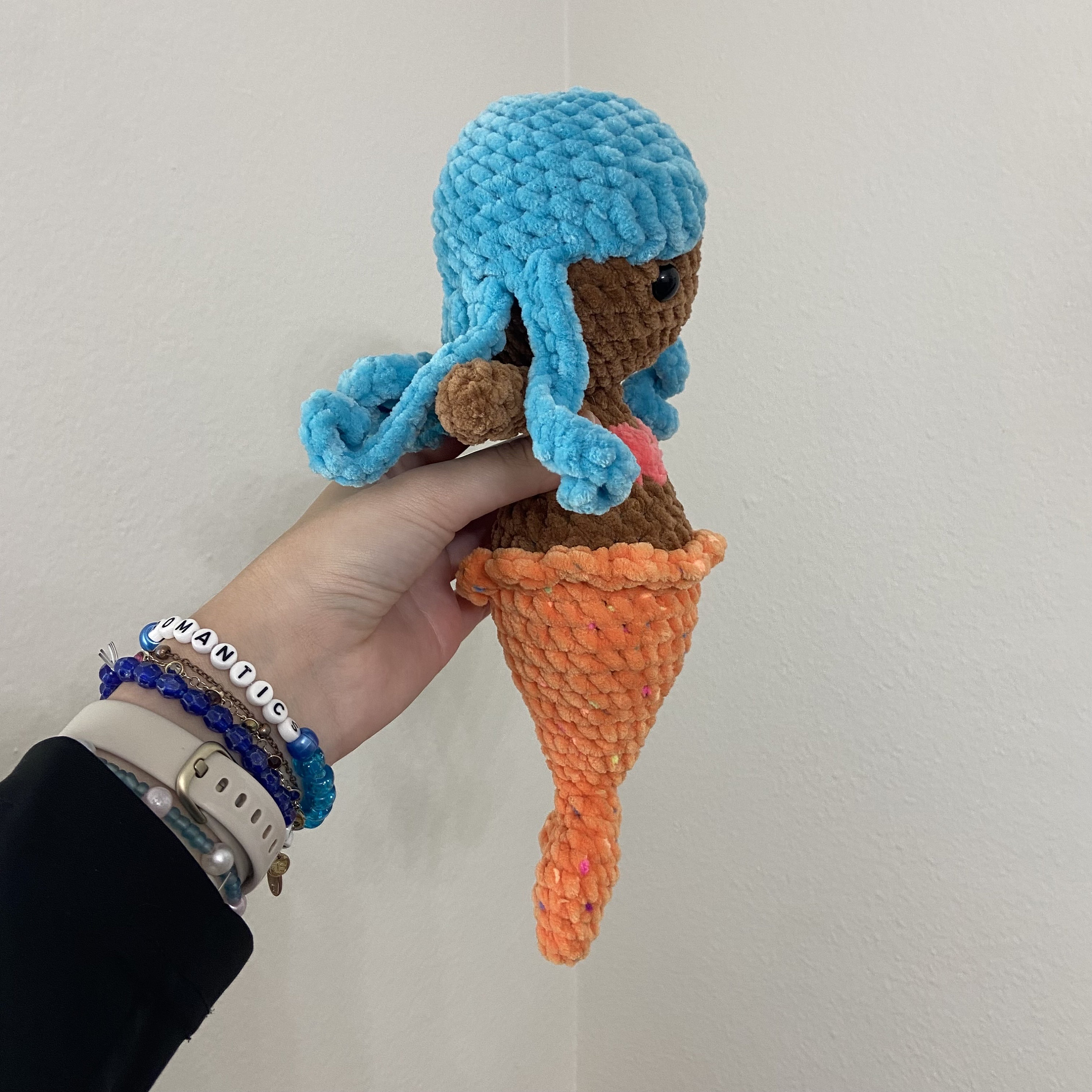 Crochet Brown Mermaid Plushie, Mermaid Plushie, Brown Mermaid Plush ...