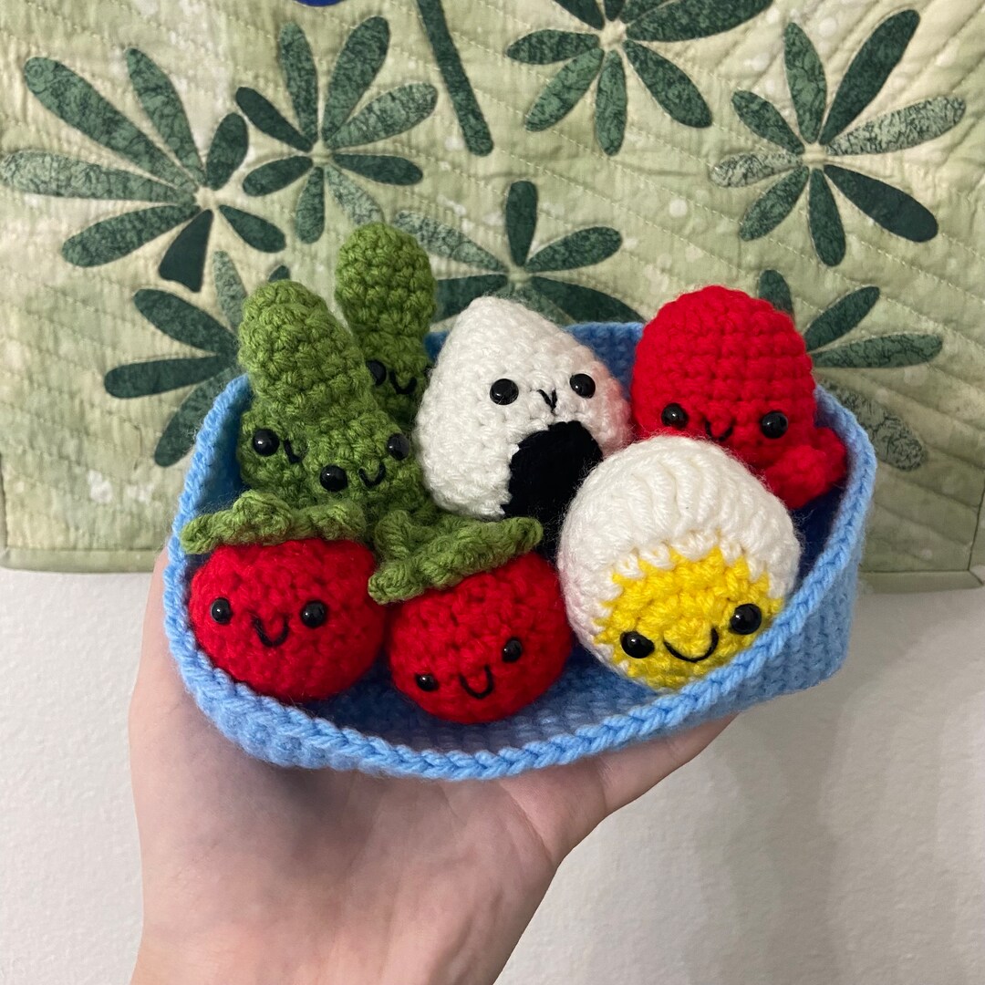 Crochet Bento Box Plush, Fake Food Plush, Handmade Food Plush, Egg ...