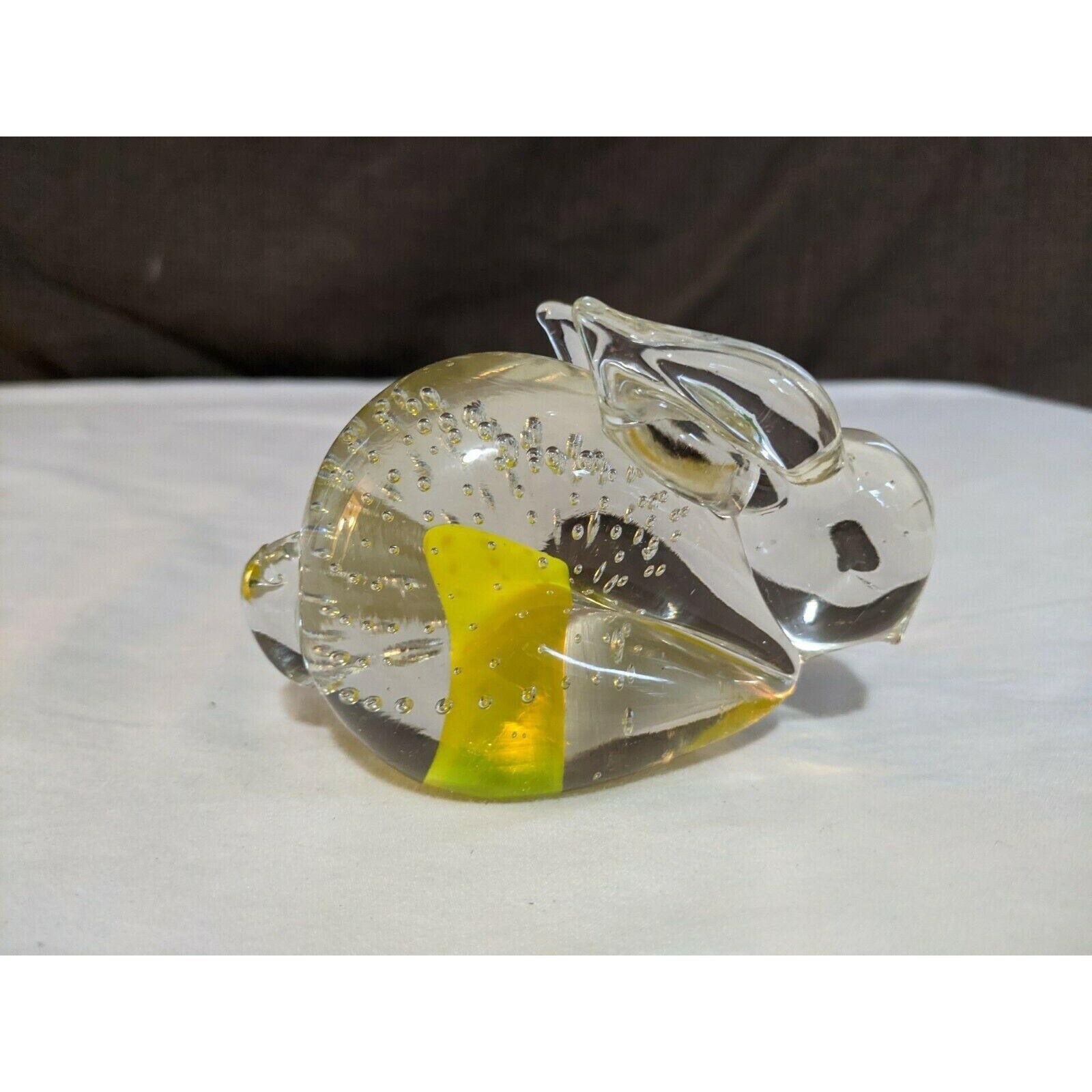 Art Glass Bunny Rabbit Paperweight Yellow Studio Hand Blown | Etsy