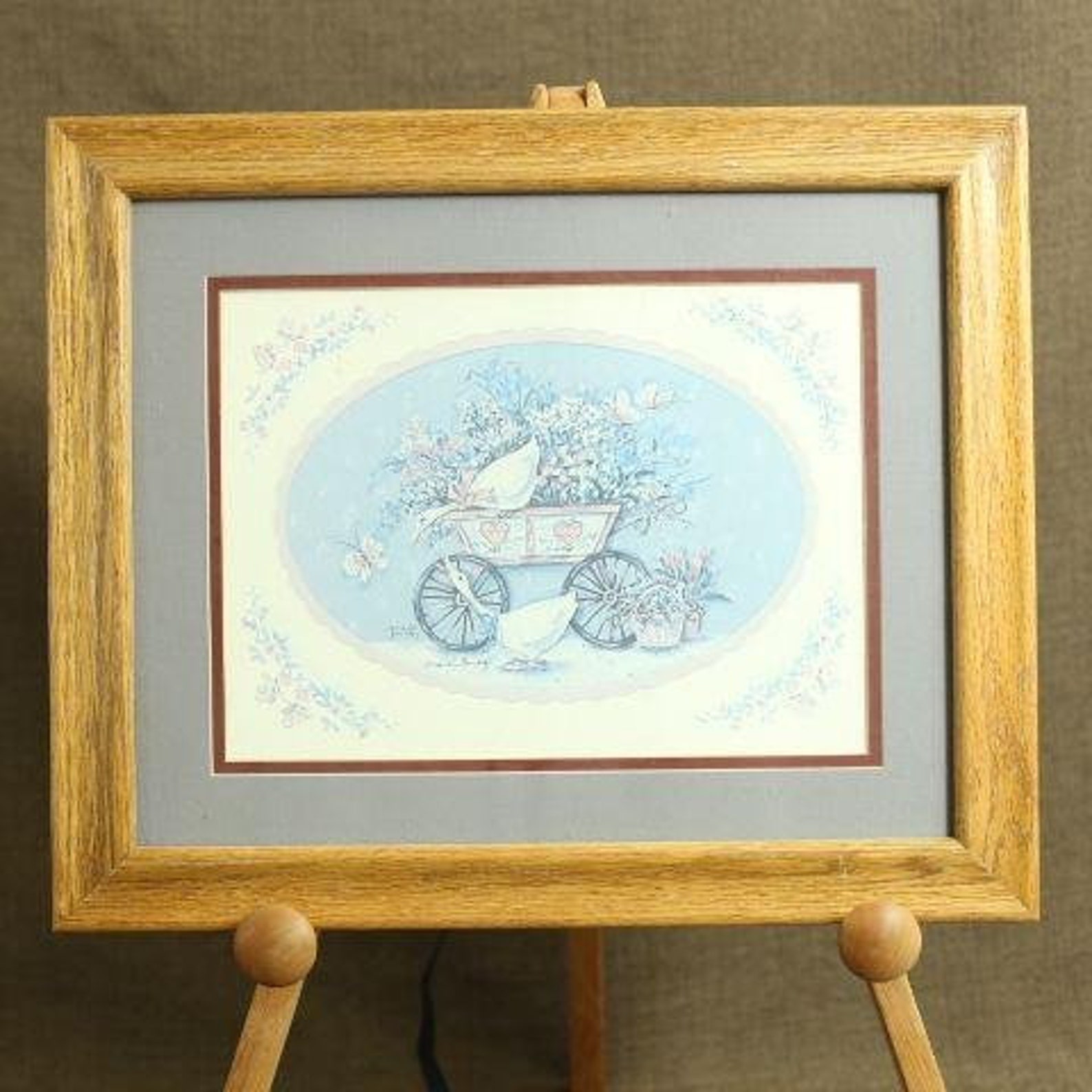 Frankie Buckley Signed Double Matted Print Geese in Wagon | Etsy