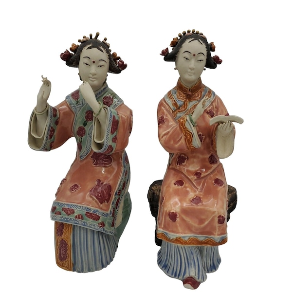 Porcelain Chinese Woman Statue - Etsy