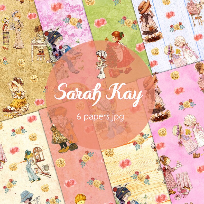 Sarah Kay Digital Papers Patterns Designs JPEG Téléchargement ...