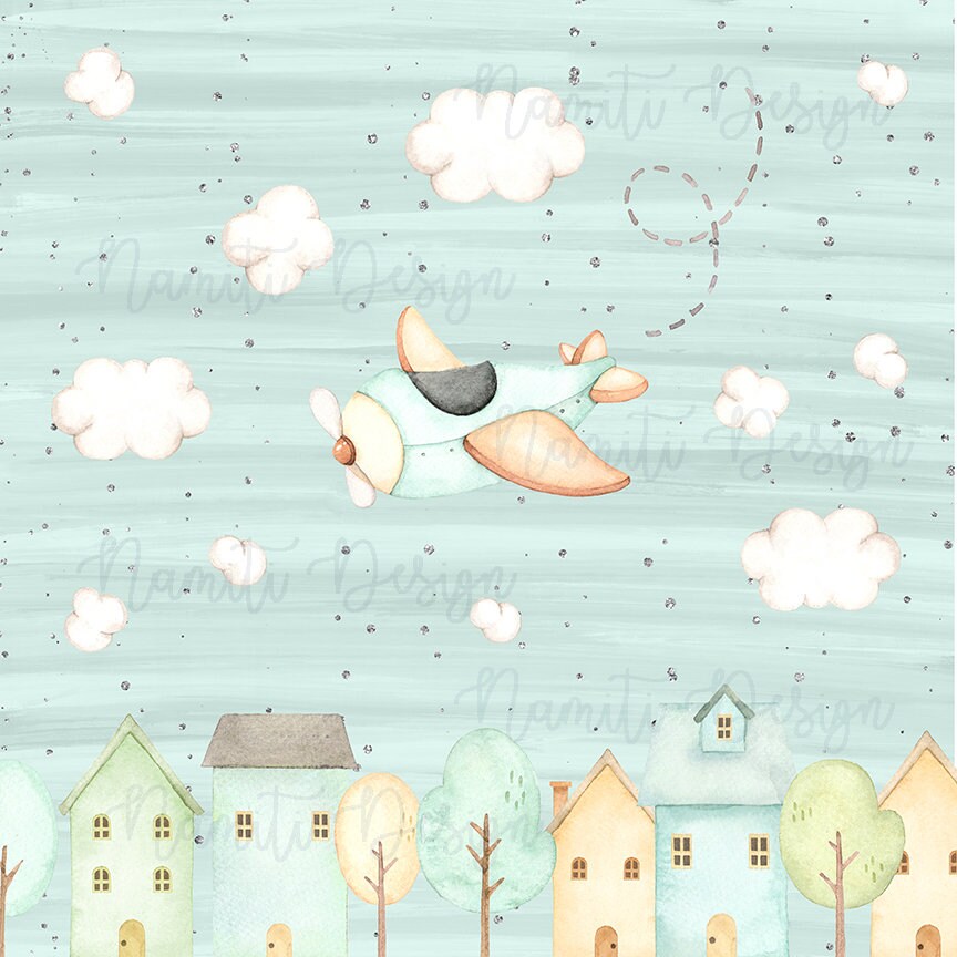 Airplane Digital Papers Patterns Jpeg - Etsy