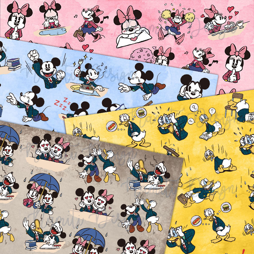 Mickey Mouse & Friends Digital Papers Patterns Jpeg - Etsy