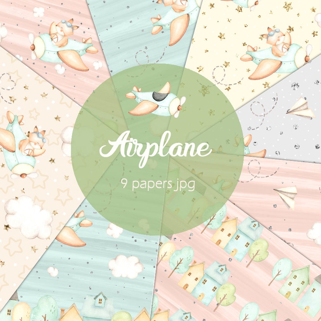 Airplane Digital Papers Patterns Jpeg - Etsy