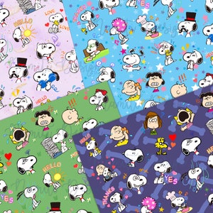 Snoopy Digital Papers Patterns Jpeg - Etsy