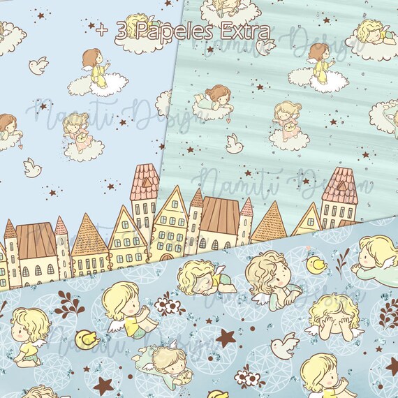 Angels Digital Papers Patterns jpeg Digital Drawing & Illustration etna ...