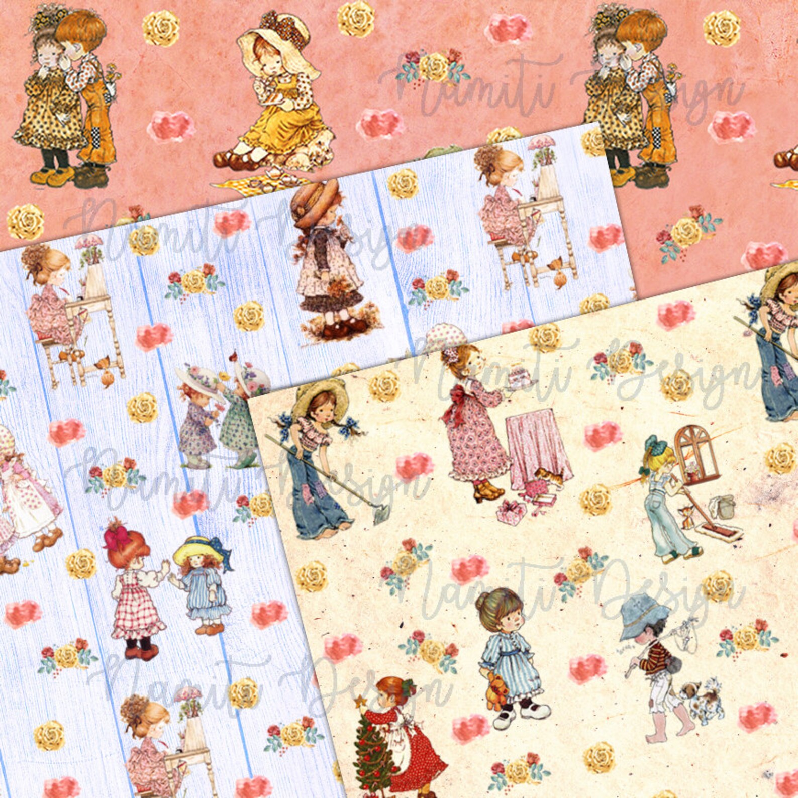 Sarah Kay Digital Papers Patterns Designs JPEG Instant Download - Etsy