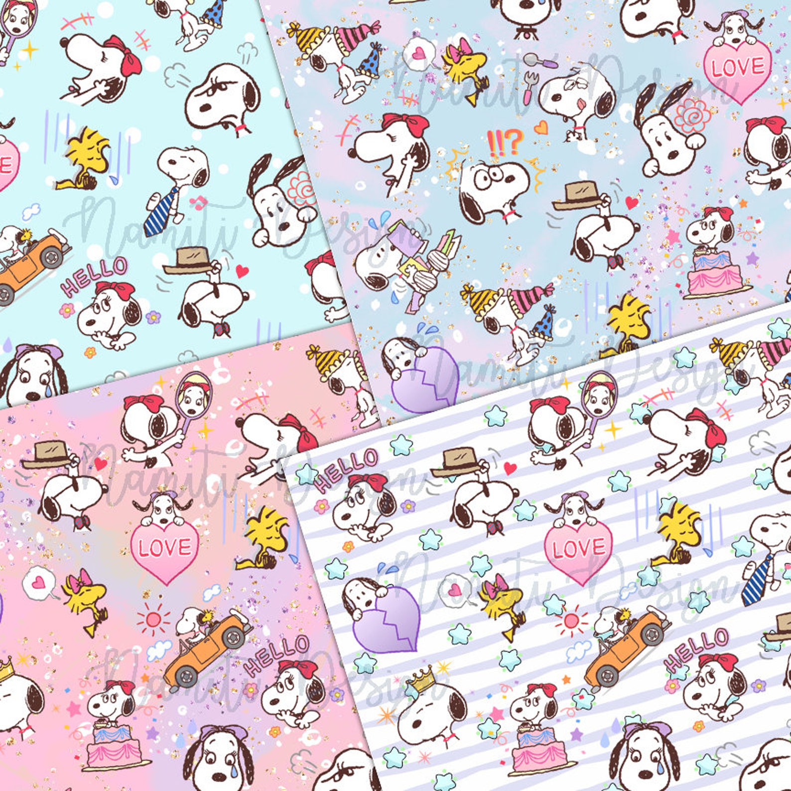 Snoopy Digital Papers Patterns Jpeg - Etsy