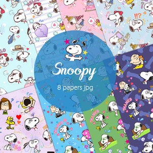 Snoopy Digital Papers Patterns Jpeg - Etsy