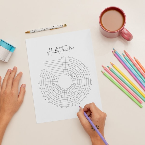 Habit Tracker Coloring - Etsy