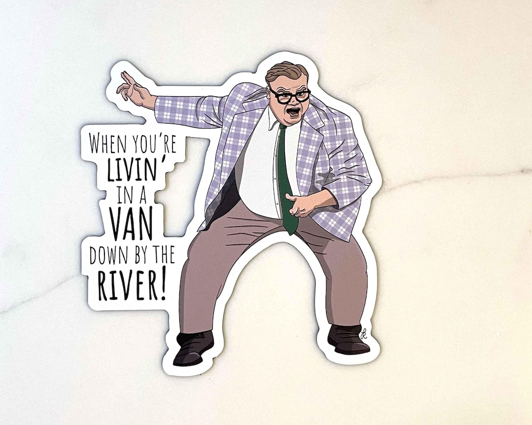 Chris Farley Van Down by the River Vinyl Magnet / Sticker | 4"x4" | SNL ...