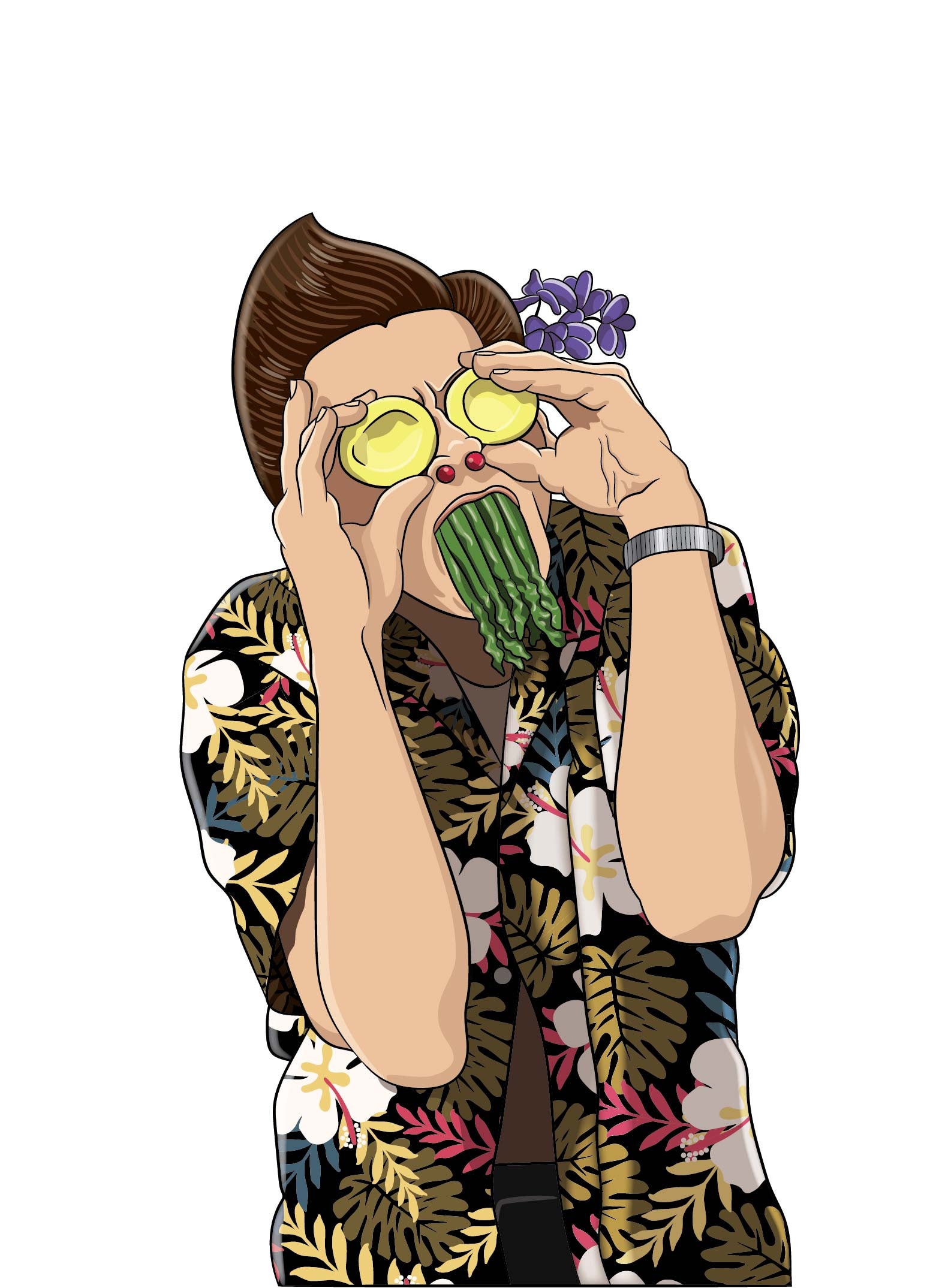 Jim Carrey as Ace Ventura Pet Detective Fine Art Print Original Illustration 5x7 8x10 90s Fan ...