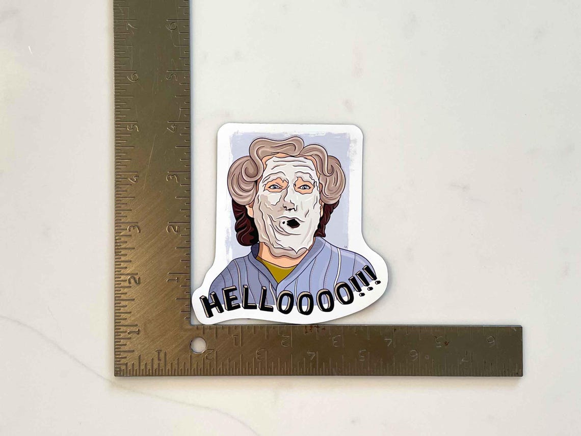 Robin Williams Mrs. Doubtfire HELLO Vinyl Magnet / Sticker | 4" X 4 ...