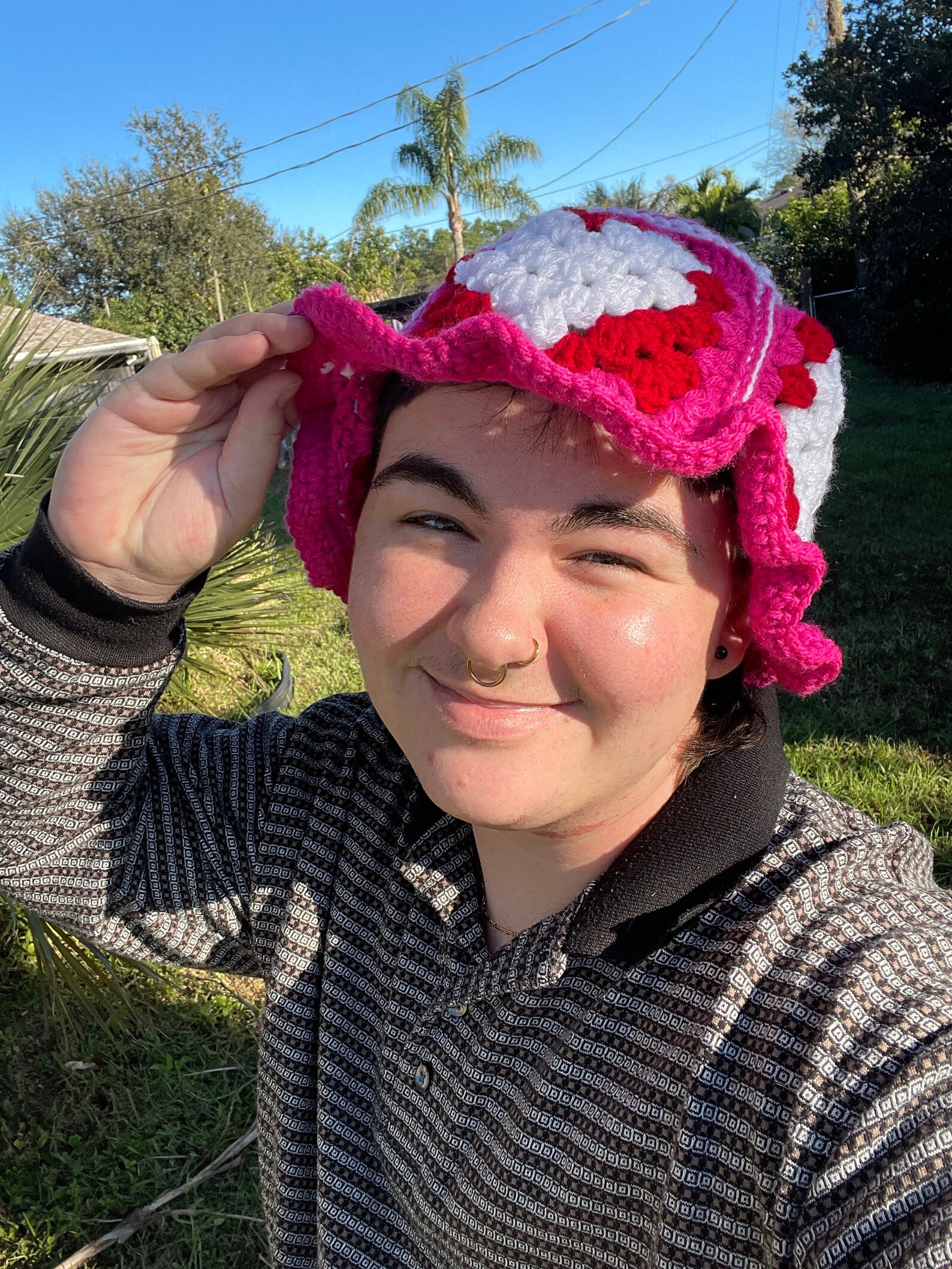 Sweetheart Granny Square Heart Crochet Bucket Hat - Etsy