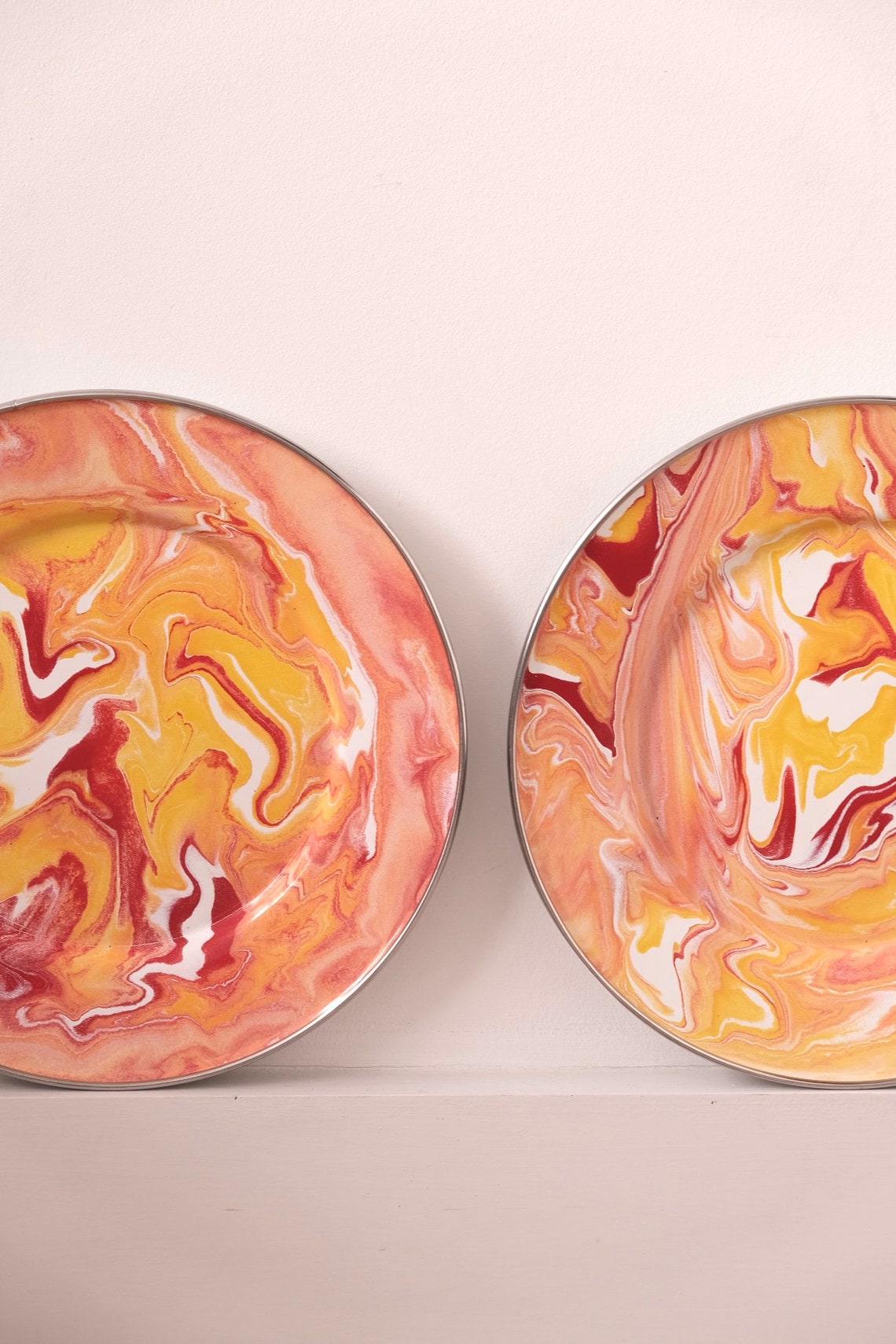 Sunset Plate Colourful Enamel Marble Plate Made in Bali - Etsy