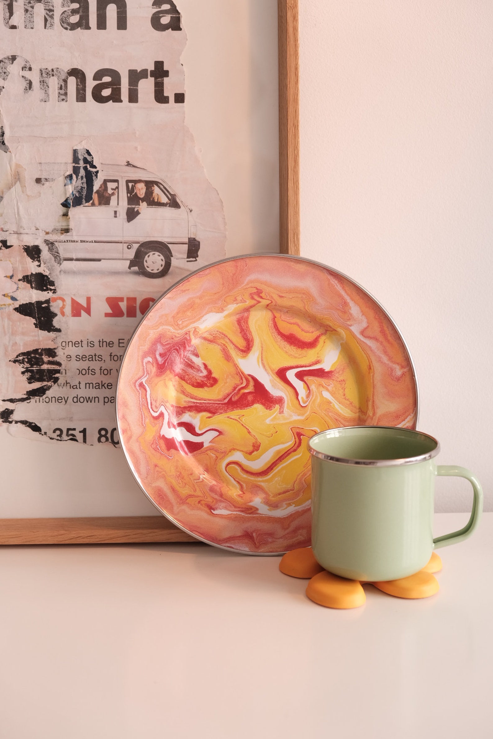 Sunset Plate Colourful Enamel Marble Plate Made in Bali - Etsy