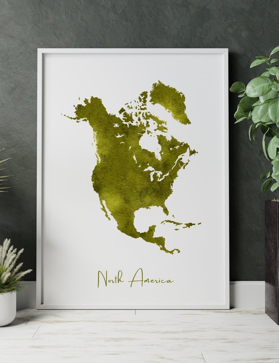 North America Watercolor Print Wall Art Digital Download - Etsy
