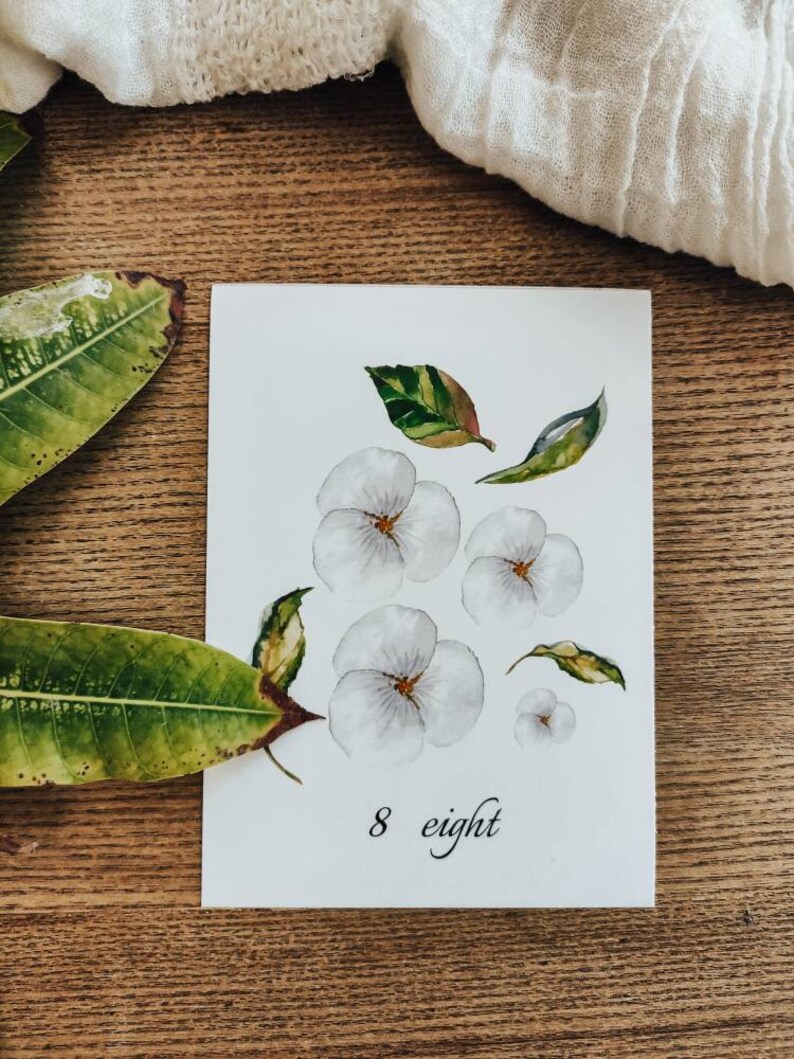Floral Garden Numbers | Digital Download, Flashcards, Montessori ...
