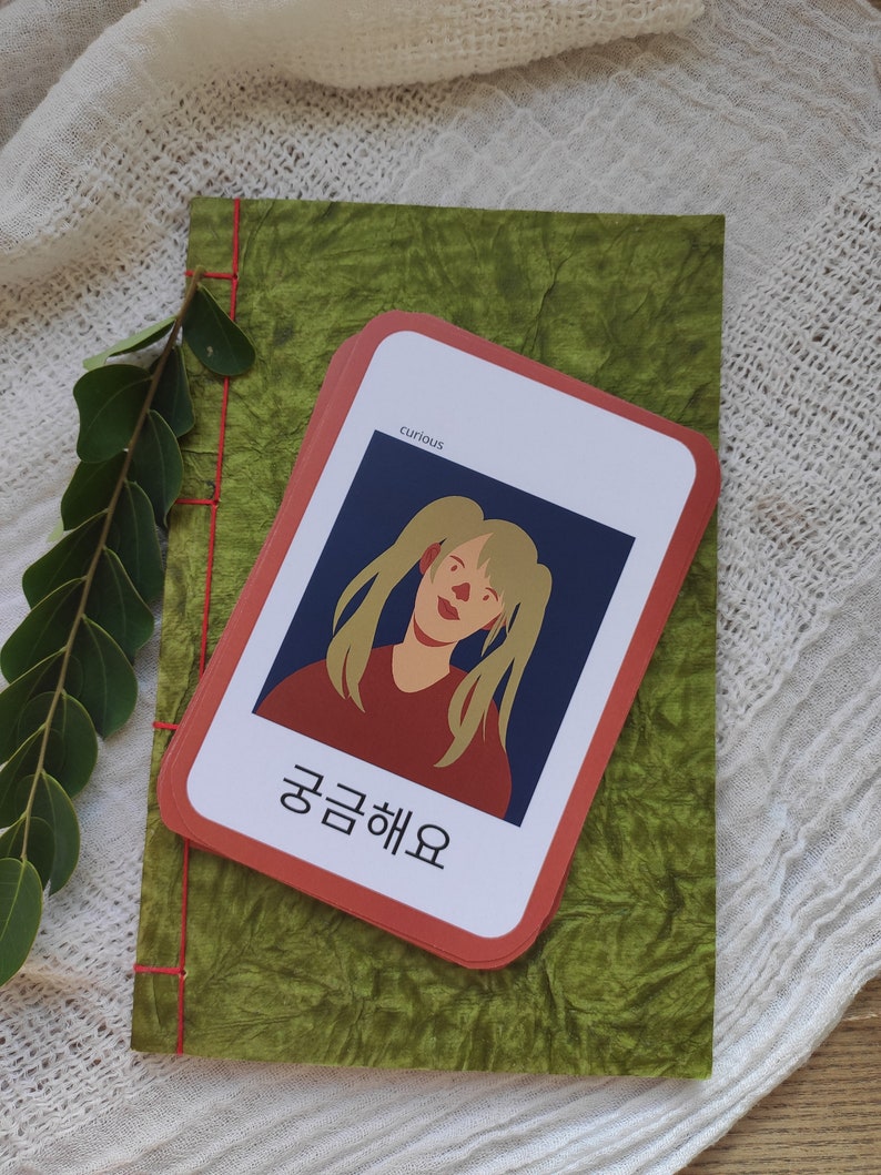Korean Emotions Flashcards Digital Download Vocabulary - Etsy