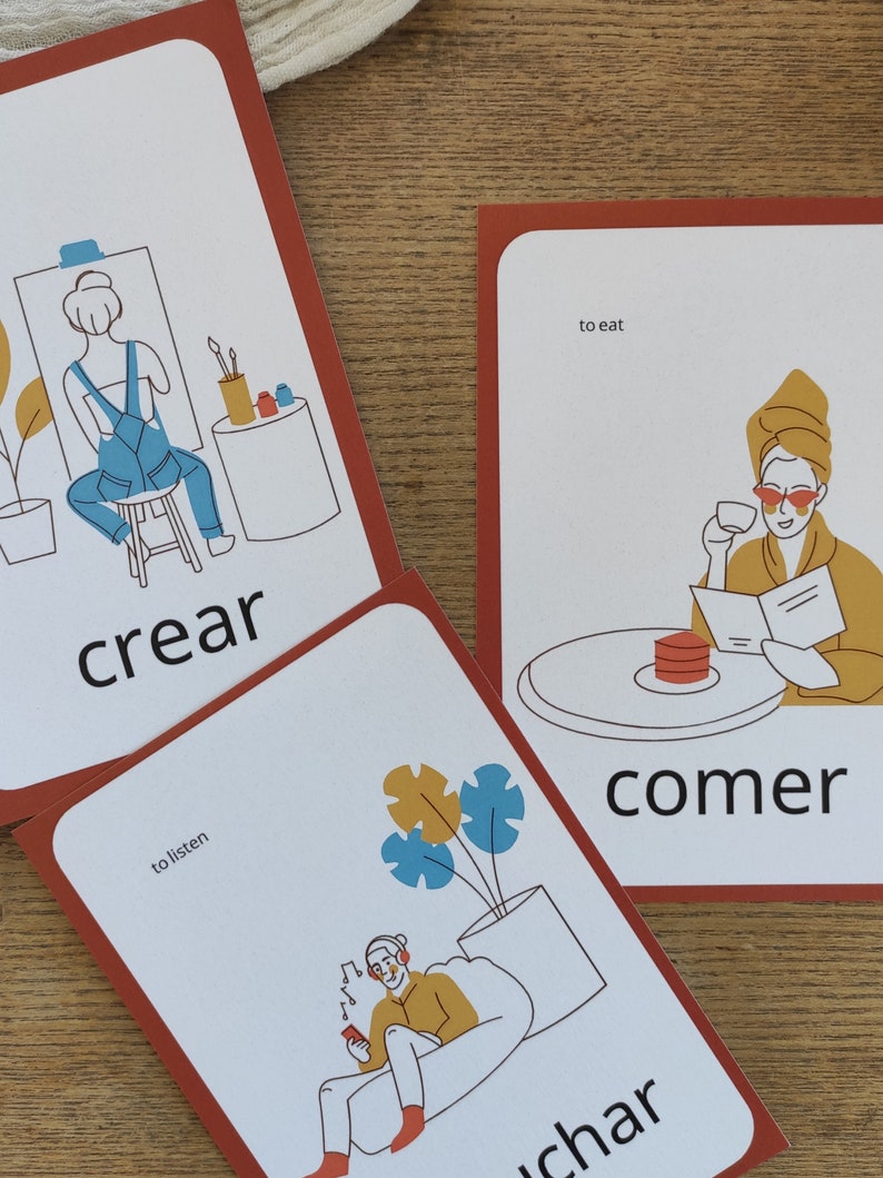 Spanish Verb Flashcards Digital Download Flashcards | Etsy