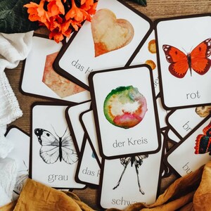 German Colors and Shapes Watercolor Flashcards | Digital Download ...