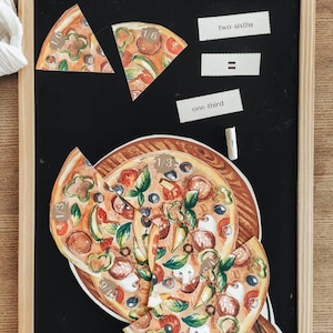 Pizza Fractions | Digital Download, Math Manipulatives, Montessori ...