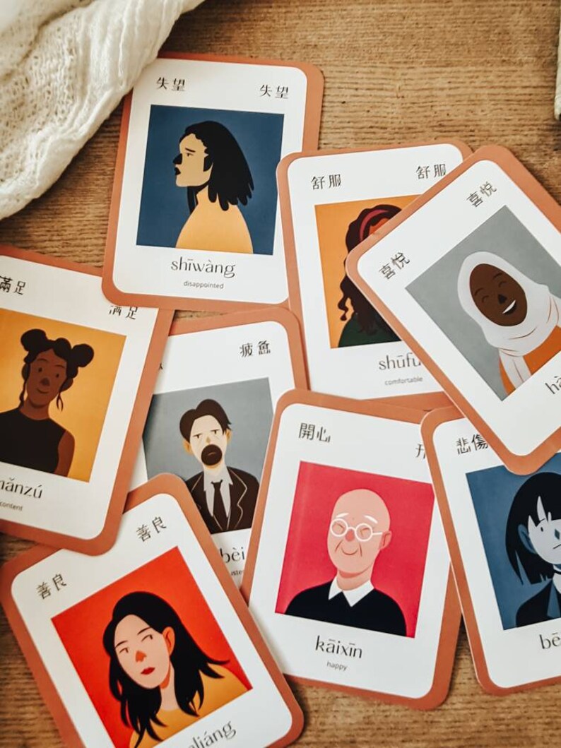 Mandarin Emotion Flashcards Digital Download Mandarin - Etsy
