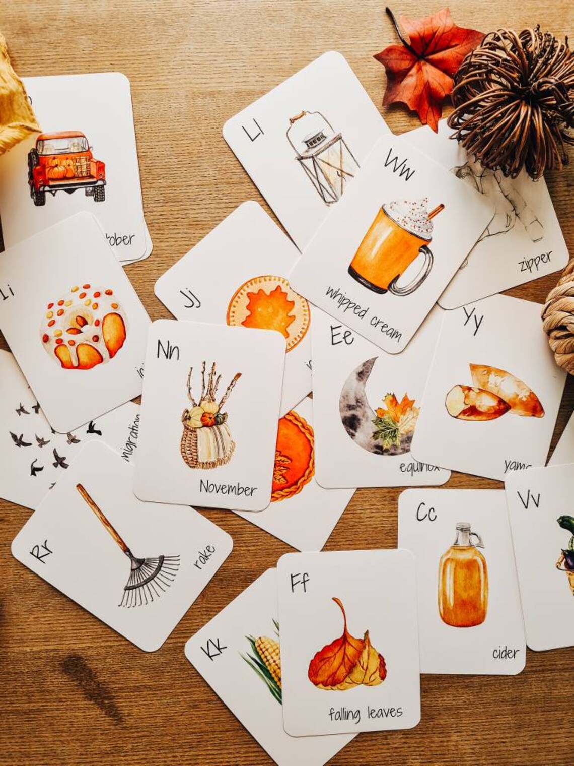 Into Autumn Flashcards | Digital Download, Flashcards, Alphabet ...