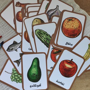 Arabic Food Flashcards | Digital Download, Printable, Language Learning ...
