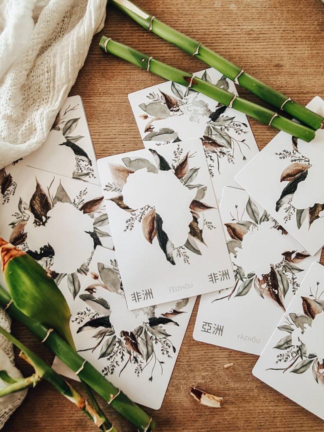 Mandarin Continent Cards | Digital Download, Nature Themed - Etsy