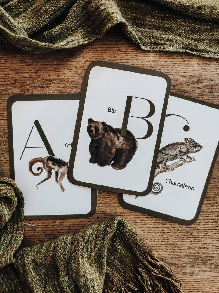 German Animal Alphabet Flashcards Digital Download | Etsy