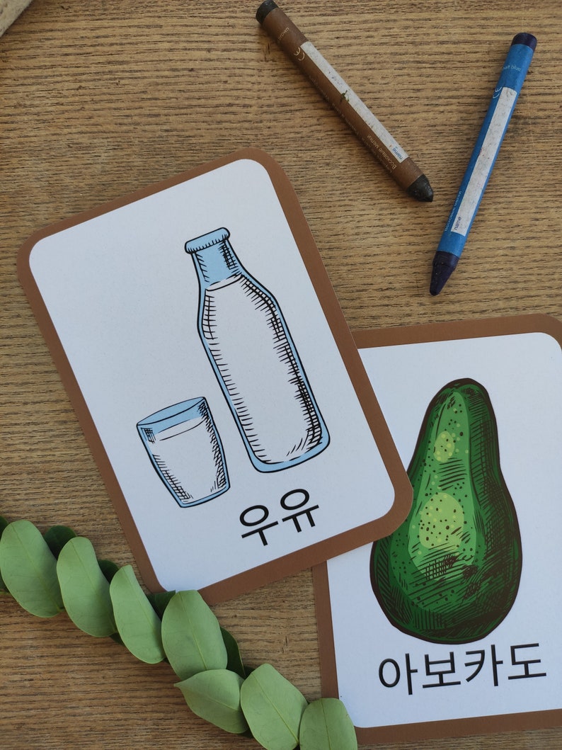 Korean Food Flashcards | Digital Download, Language, School Supplies ...