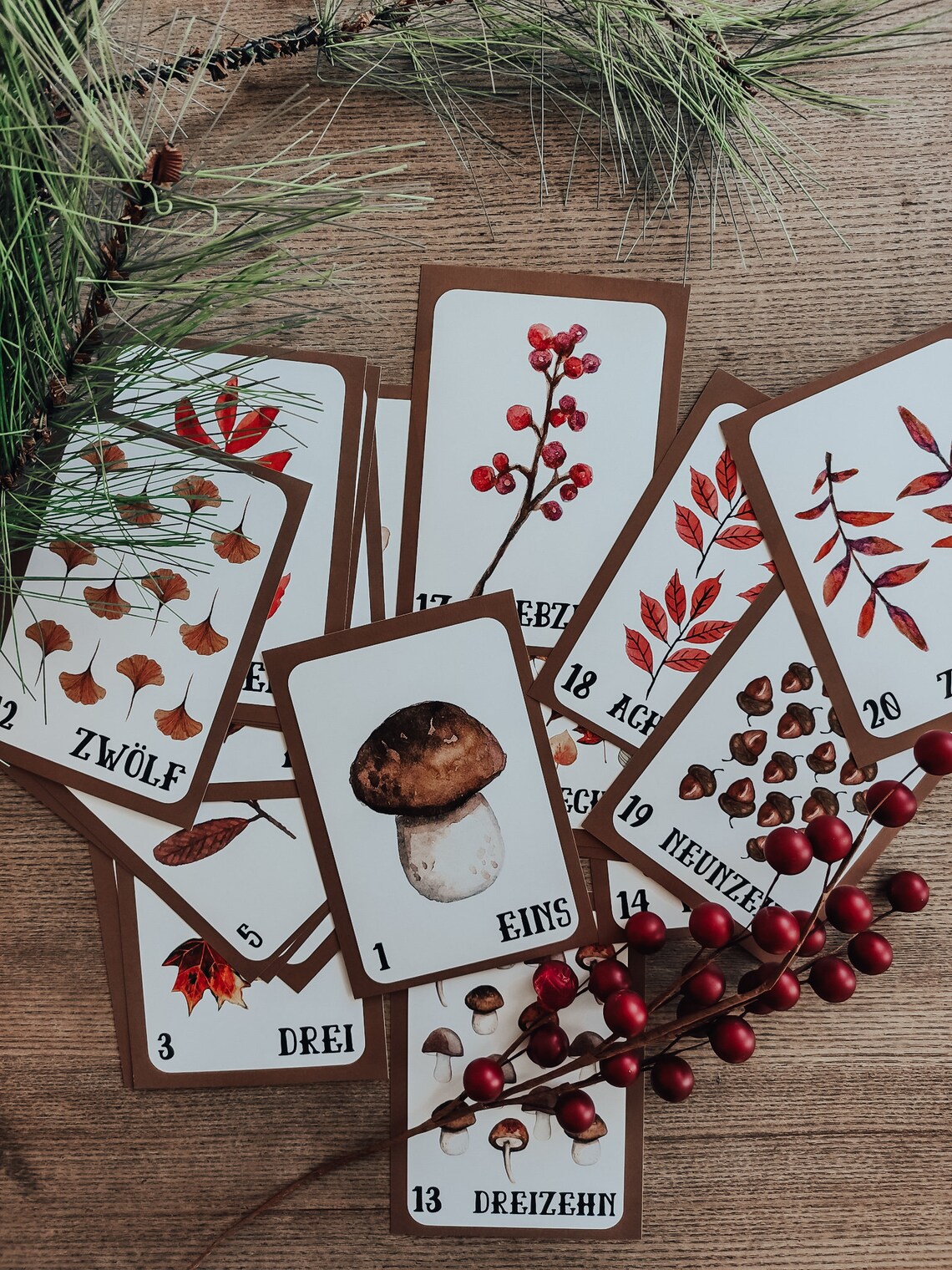 German Numbers Flashcards 1-20 | Etsy