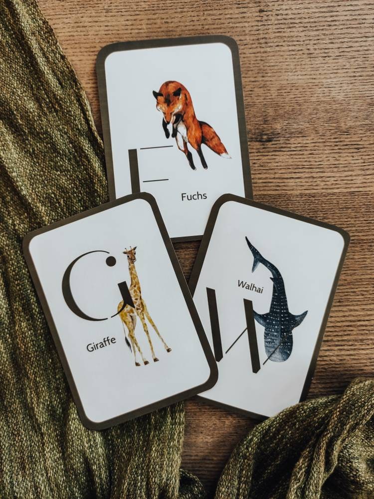 German Animal Alphabet Flashcards Digital Download | Etsy