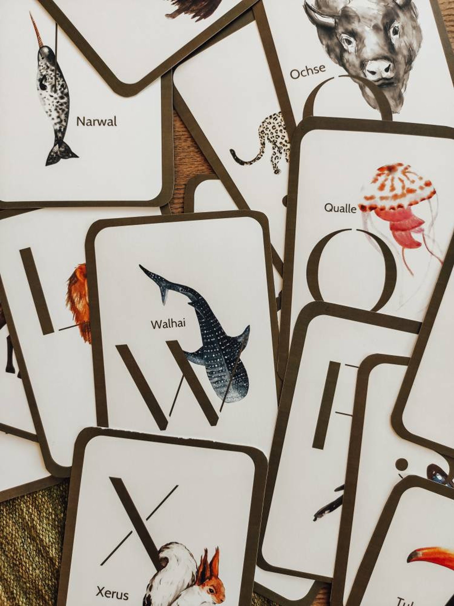 German Animal Alphabet Flashcards Digital Download | Etsy