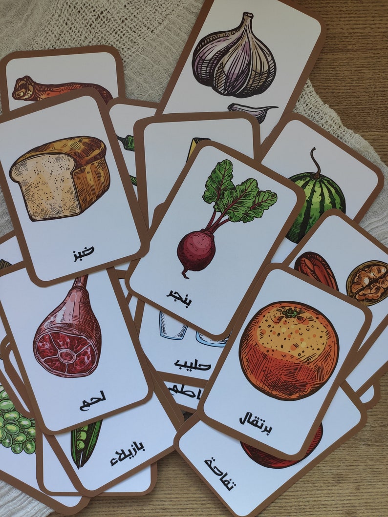 Arabic Food Flashcards Digital Download Printable Language - Etsy