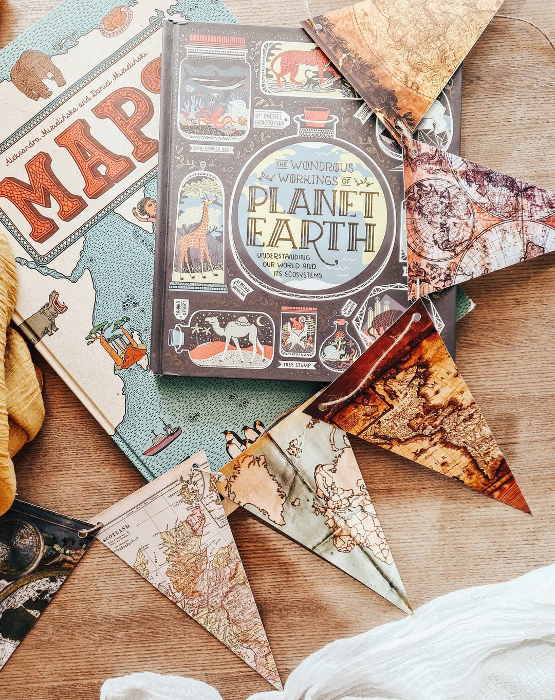 Vintage Map Garland - Printable | Digital Download, Classroom, Decor ...