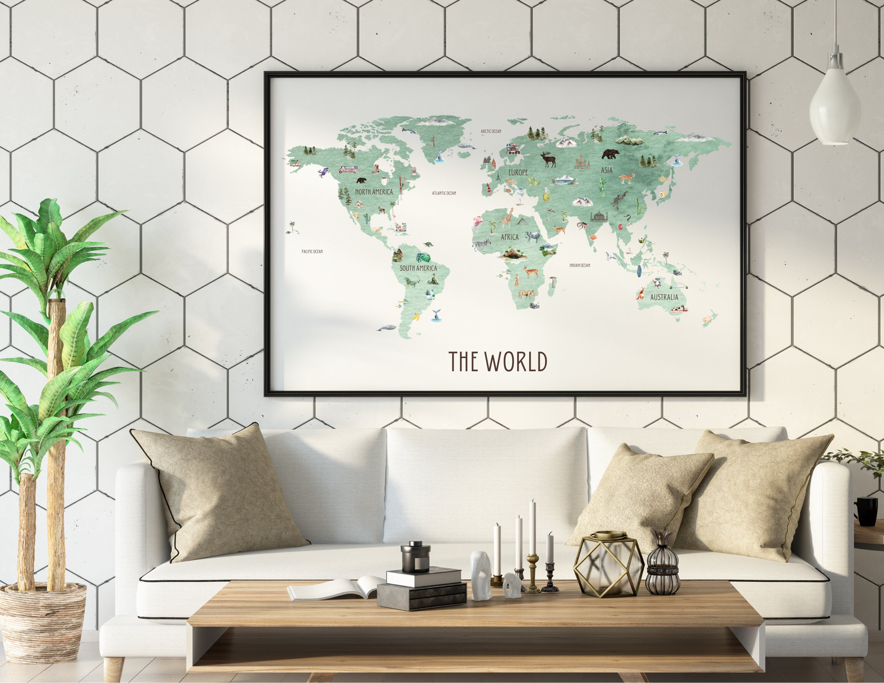 World Map Printable Digital Download Atlas English | Etsy