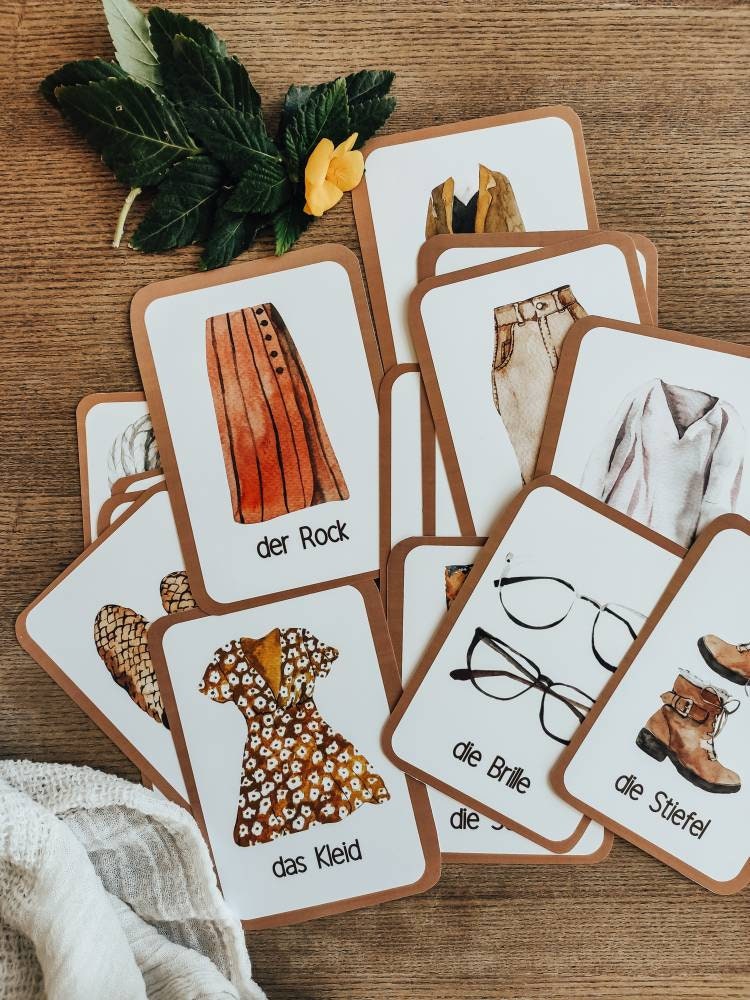 German Clothing Flashcards Digital Download Printable | Etsy