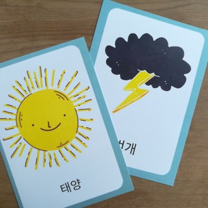 Korean Weather and Seasons Flashcards | Digital Download, Flashcards ...