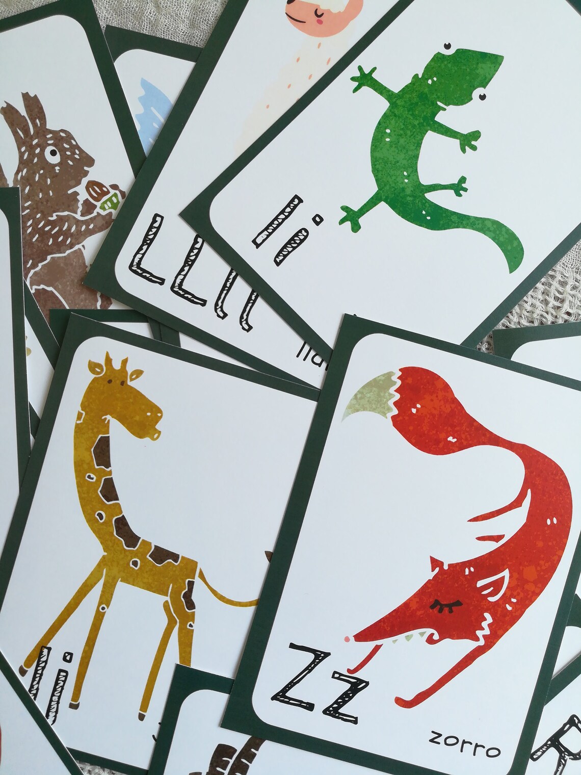 Spanish Animal Alphabet Digital Download Flashcards - Etsy