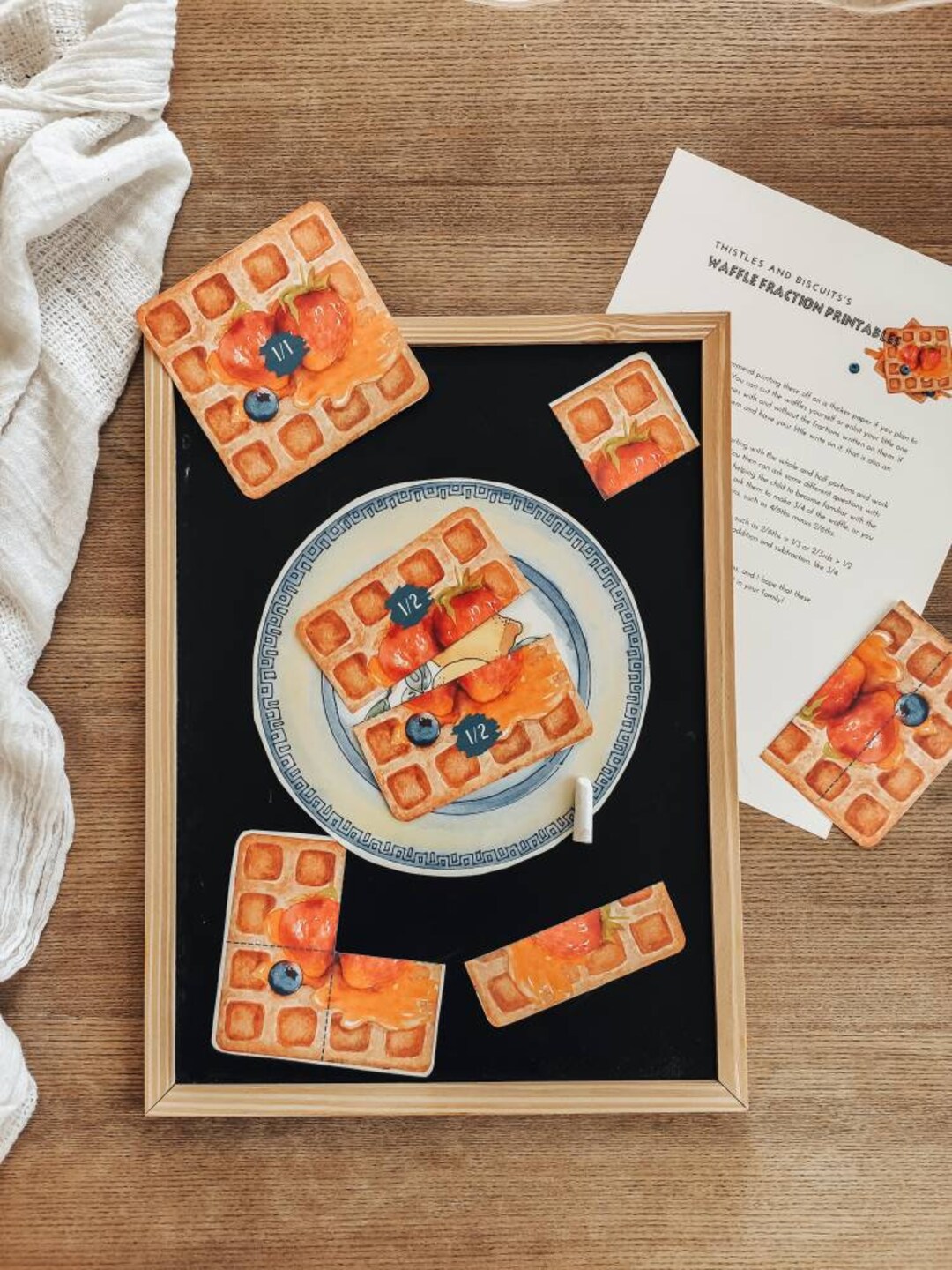 Waffle Fractions, Math Manipulatives | Digital Download, Math ...