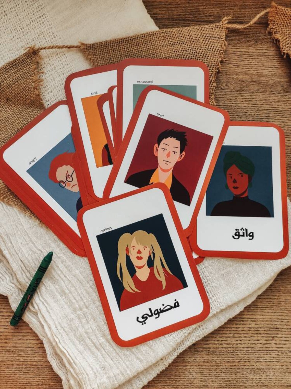 Arabic Emotions Flashcards Digital Download Printable | Etsy