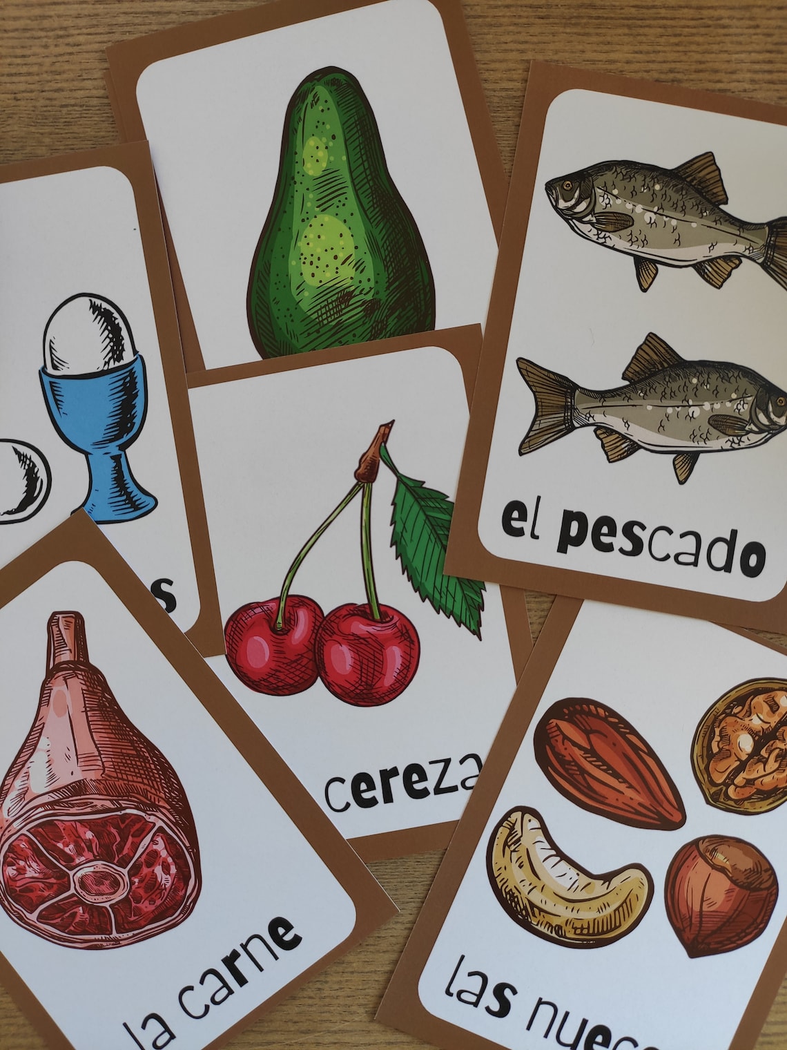 Spanish Food Flashcards Digital Download Language Learning - Etsy
