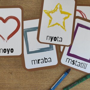 Swahili Colors and Shapes Flashcards | Digital Download, Language ...