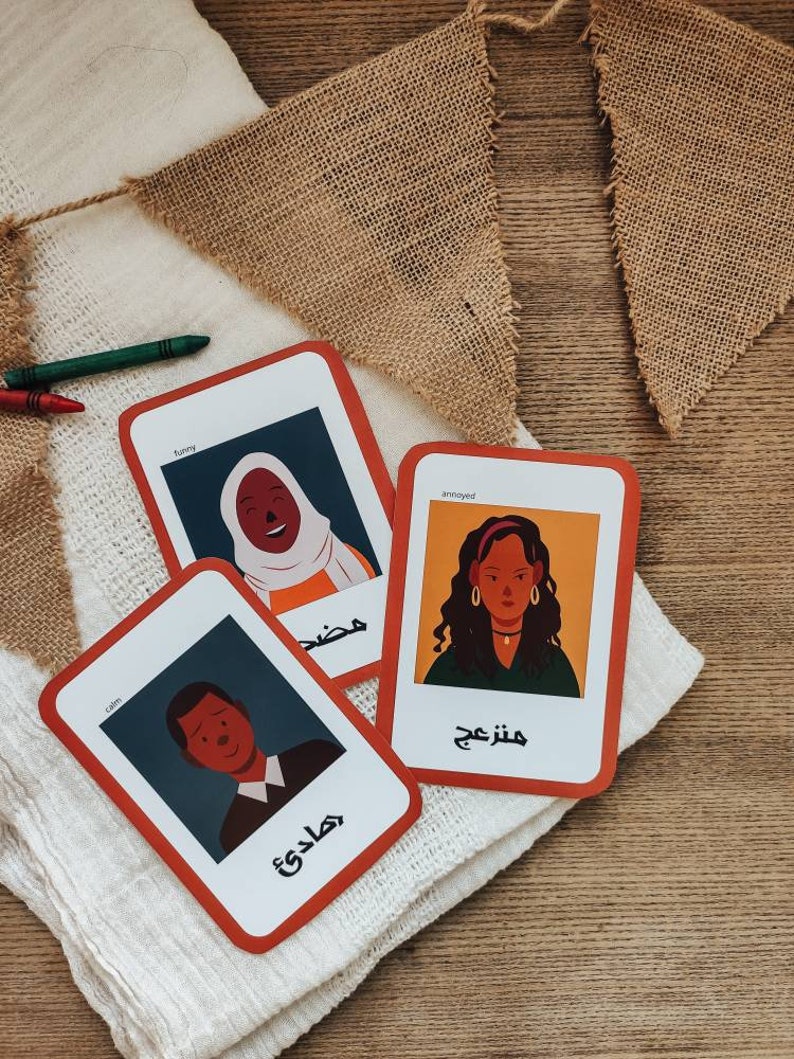 Arabic Emotions Flashcards | Digital Download, Printable, Language ...